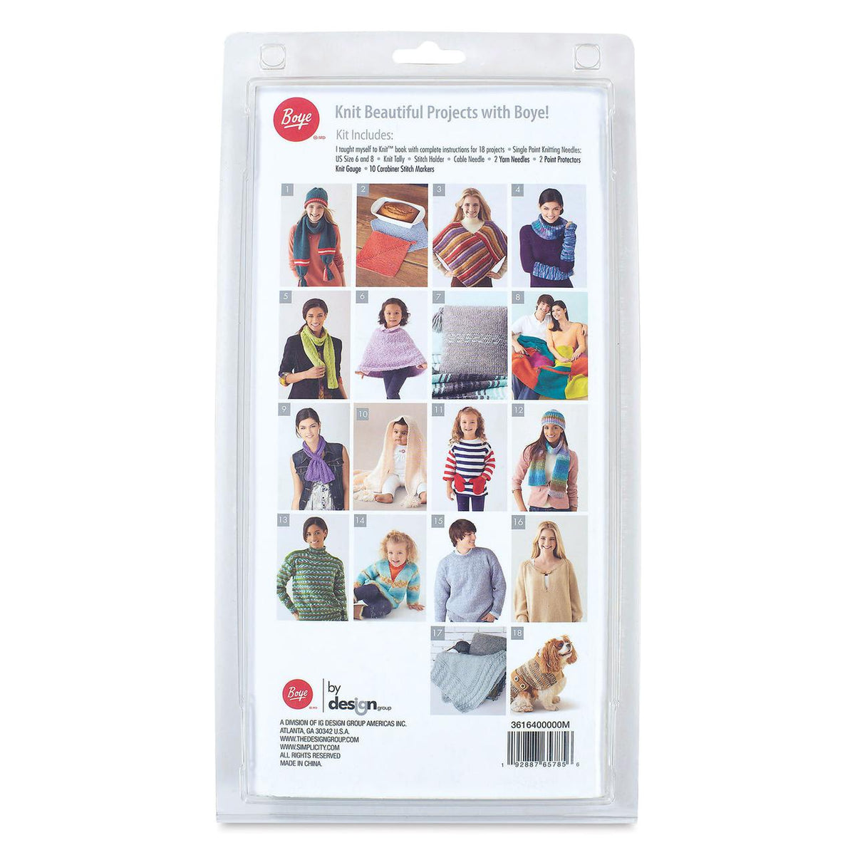 Knitting Set Boye Beginner Knitting Kit - Complete Set With 9 Patterns ...