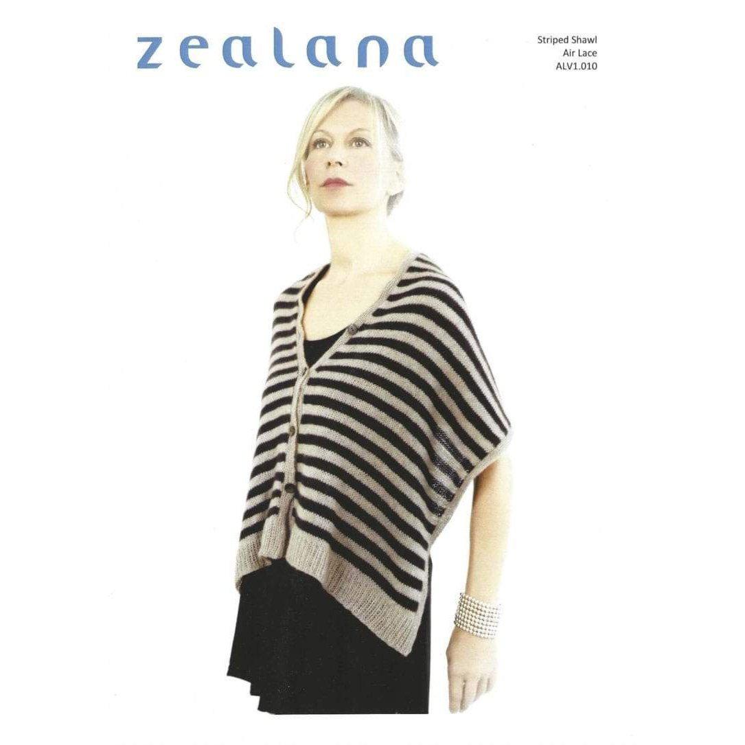 Cashmere Possum Striped Shawl Knitting Pattern in Zealana Air Lace ...
