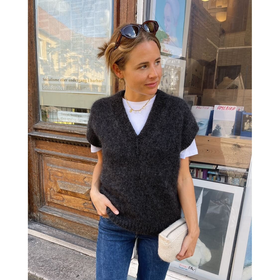 The Weekend Slipover VNeck Knitting Pattern by PetiteKnit at Knitnstitch