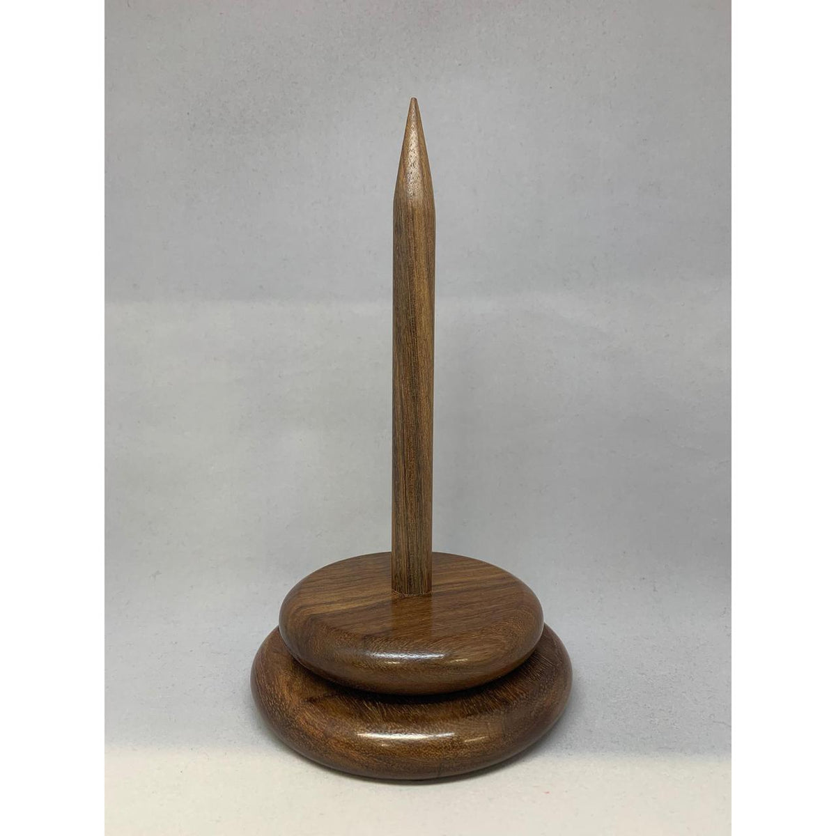 Wooden Yarn Spindle Butler for balls of knitting wool at Knitnstitch