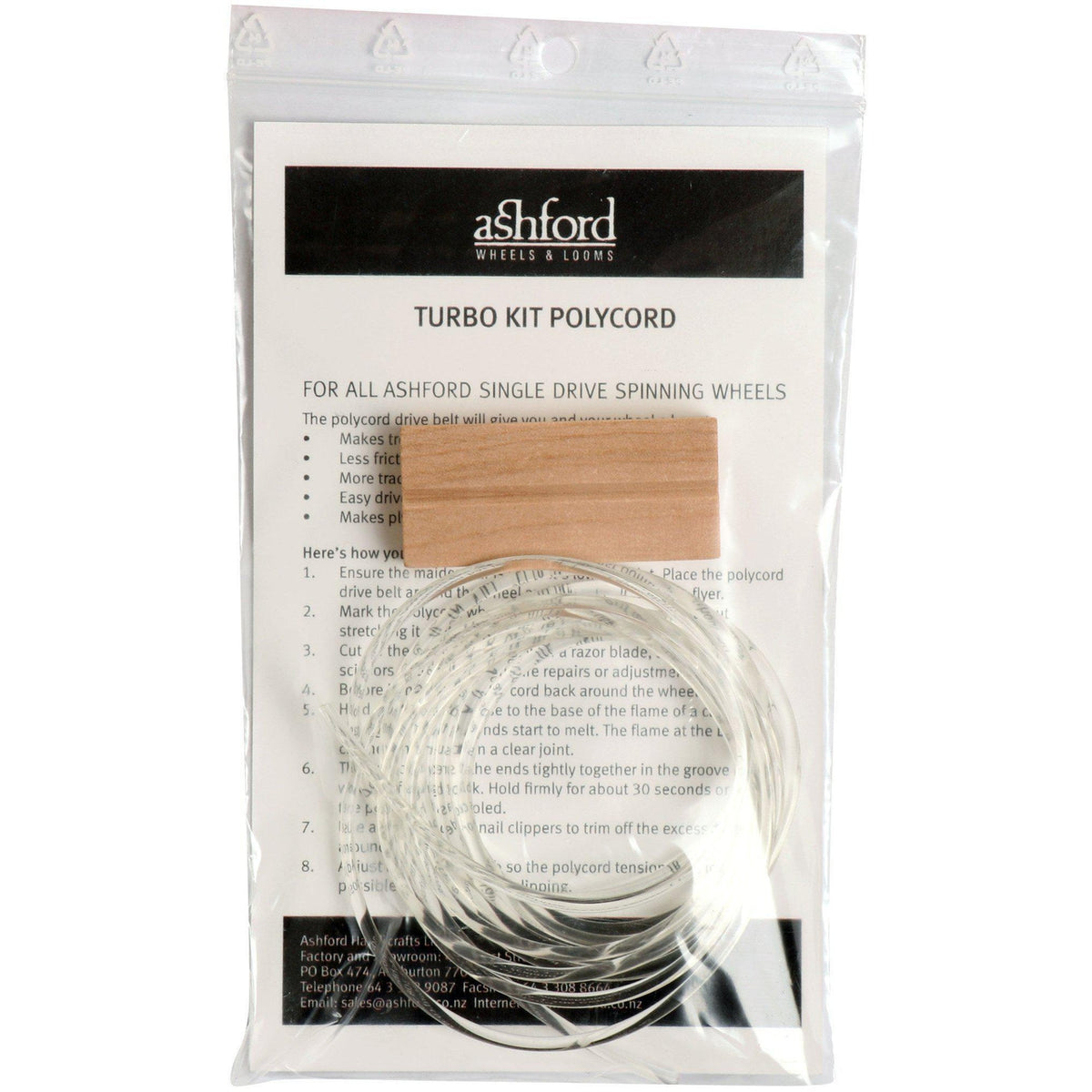 Ashford Drive Band Polycord for Single Drive Spinning Wheels at Knitnstitch
