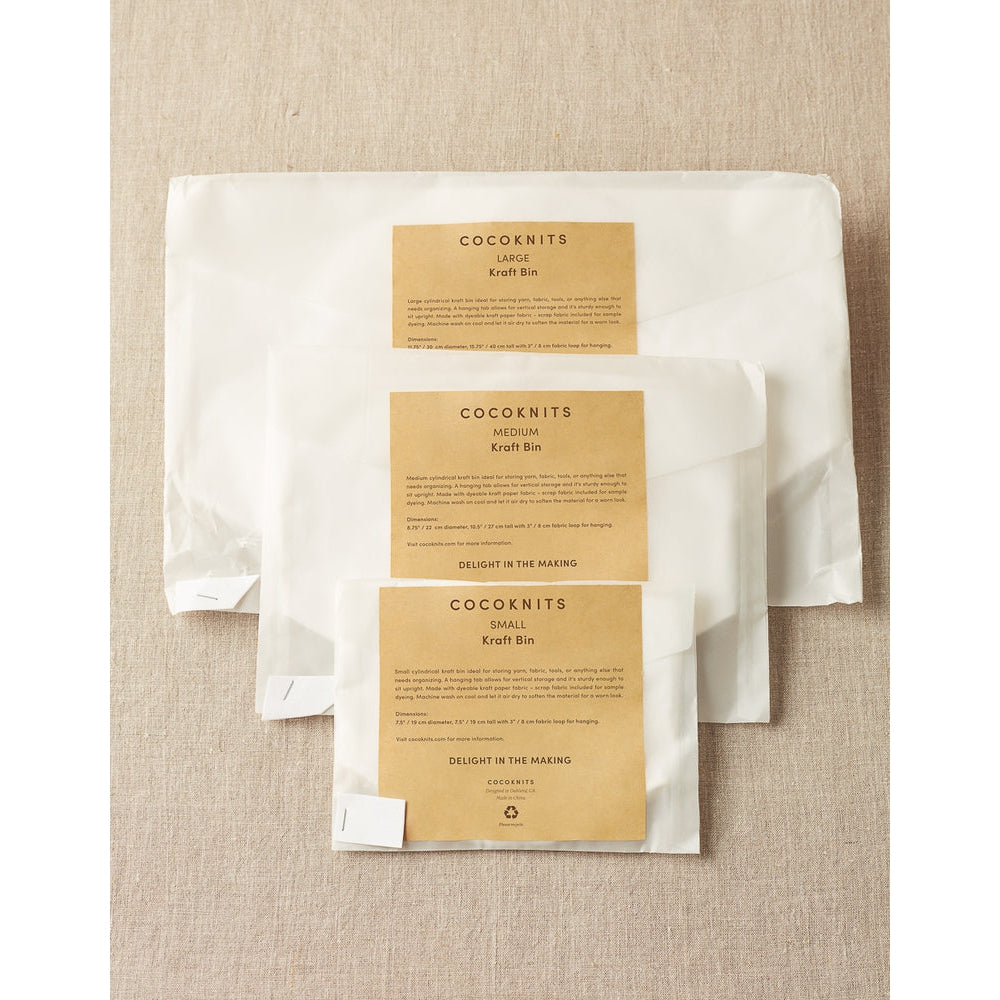 Cocoknits Kraft Bins - medium size available at Knitnstitch