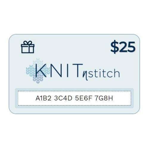 Knitnstitch Gift Card - the perfect gift for the avid knitter.