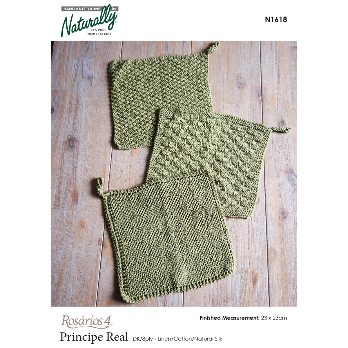 N1618 Knitted Face Cloths Pattern in DK/8Ply at Knitnstitch