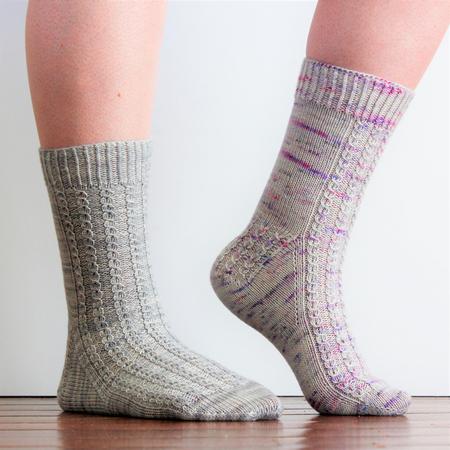 Please and Thank You Socks Pattern available at Knitnstitch