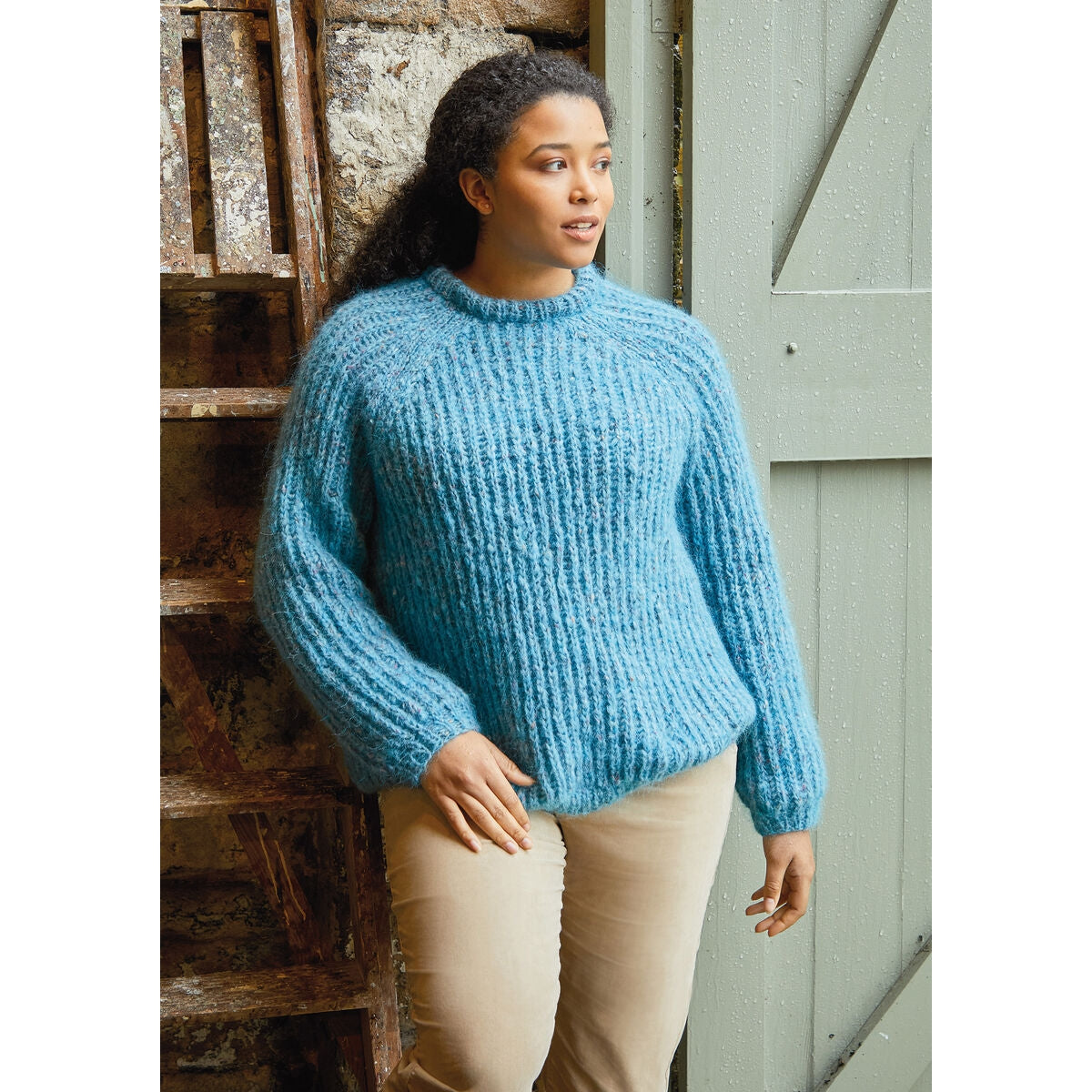 Rowan Cyclone Ribbed Sweater Pattern available at Knitnstitch